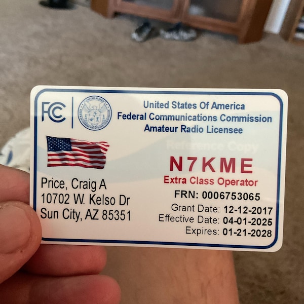 Amateur Radio License Plaque - Gold & Black on Mahogany - FCC Ham ...