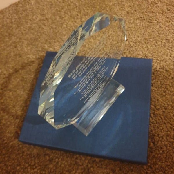 Octagon Memorial Custom Crystal Trophy, Octagon Award, Trophy for ...