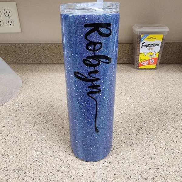 Personalized 30 Oz Skinny Glitter Tumbler / Custom - Etsy