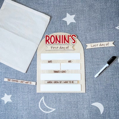 First Day of School Sign, Custom Interchangeable Board, Back to School ...