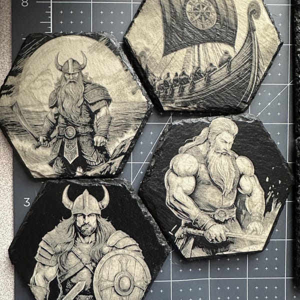 12 Viking Digital Files for Laser Engraving 4x4" Slate Tiles - Etsy