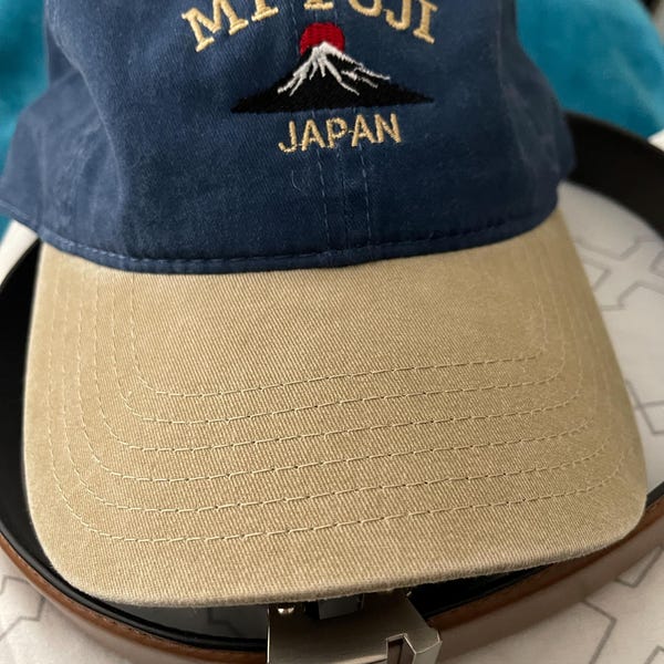Mt Fuji Japan Embroidered Cap Hat Baseball Trip Hat Washed Cotton Cap ...