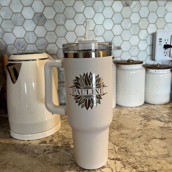 Personalized 40oz Tumbler, Custom Engraved Travel Mug With Handle ...