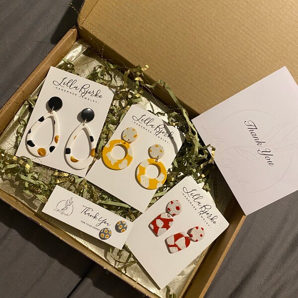 Handmade Polymer Clay/gift/polymer Clay Earrings/gift Box/mother’s Day ...