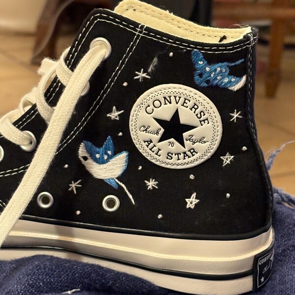 Sunflowers Embroidery Book Converse/sunflowers and Book Embroidered ...