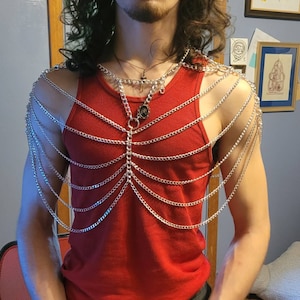 Chain Dress Gold, Body Chain, Cosplay Costume Silver Gold Chainmail ...