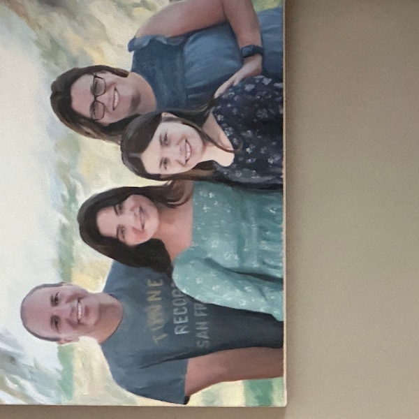 Hand Painted Family Portrait Painting From Photo, Personalized Art ...