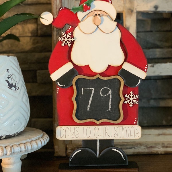 Santa Countdown SVG File | Laser Cut File | Standing Santa SVG File ...