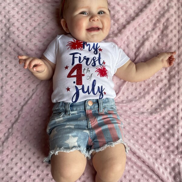 My 1st Fourth of July Baby Girl Outfit, My First 4th of July Baby Girl Clothes, My 1st 4th of ...