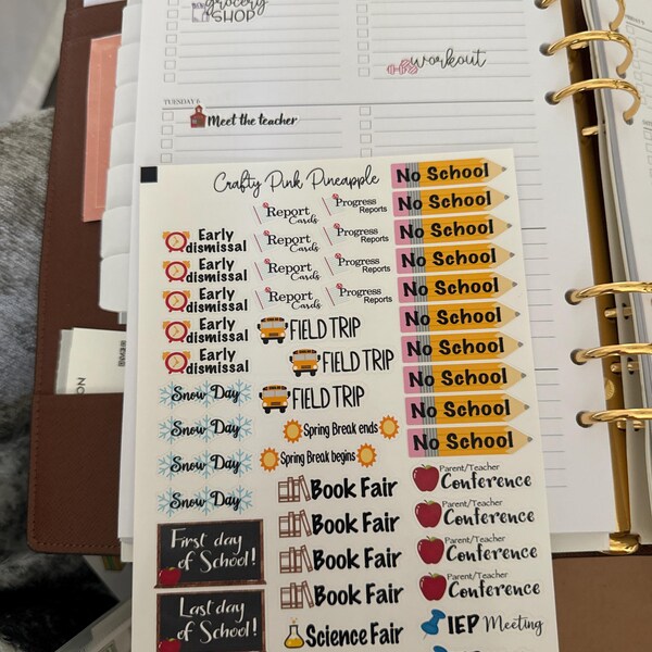 School Event Functional Planner Stickers Back to School Events - Etsy