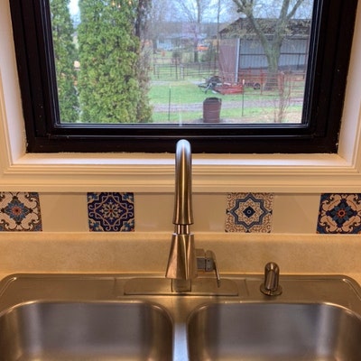 Oriental Damask Tile Stickers, PACK OF 24, Ethnic, Removable ...