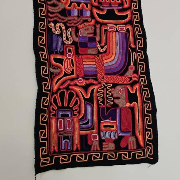 Vintage Chiapas Embroidery Mexican Table Runner Blooming Flowers ...
