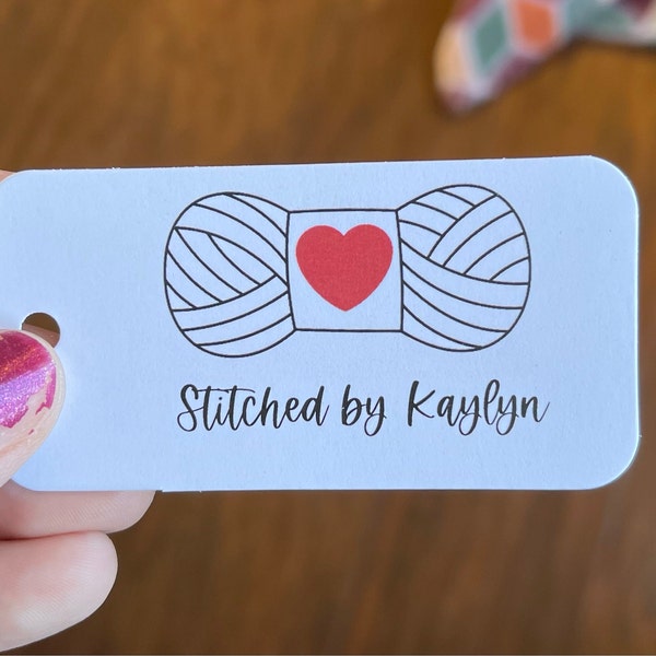 Crocheted Yarn Personalized Gift Tags, Handmade With Love Tags, Etsy ...