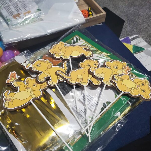 6 Baby Simba, Lion King Party Decoration, Centerpieces, Diaper Cake ...