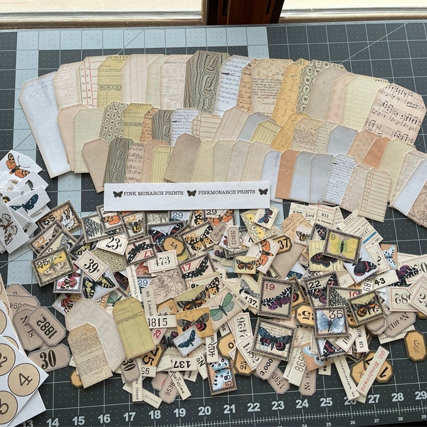 Junk Journal Kit, Junk Journaling Ephemera, Digital Number Stickers ...