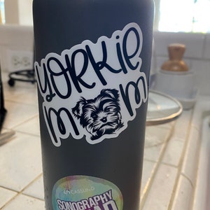 Yorkie Dog Mom Waterproof Stickers Yorkie Dog Mom Gift Yorkie Lover ...