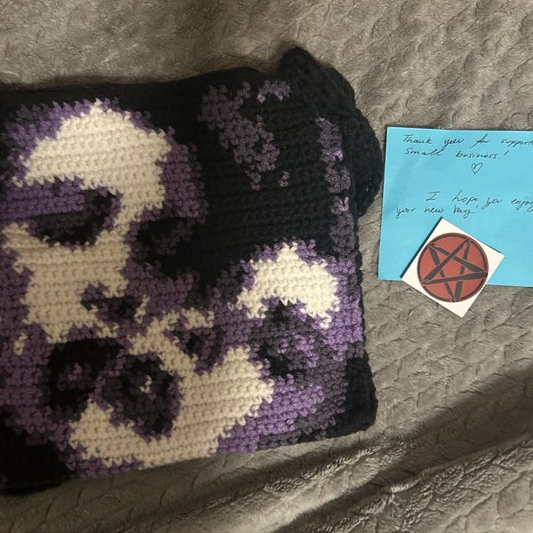 BUNDLE | Gothic Inverted Pentacle Crochet Crossbody Bag Written Pattern ...