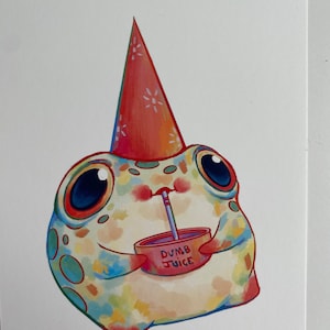 Frog and Nature Spirit Friends Art Print Original Wall Hanging ...