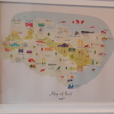 Map of Kent Art Print - Etsy