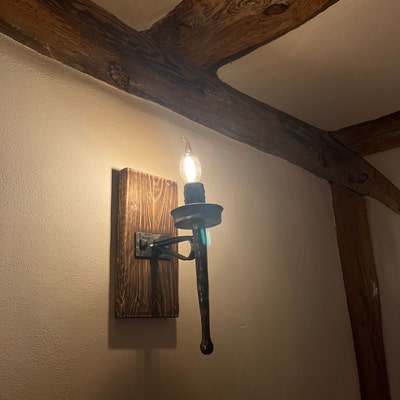 Medieval Wall Lamp,forged Wall Sconce,torch Lamp,medieval Style Wall ...