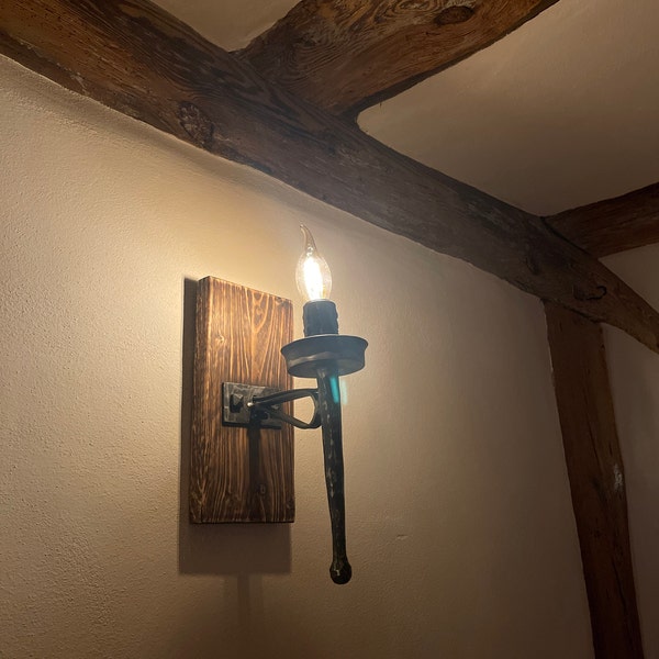 Medieval Wall Sconce,wall Mounted Torch Light,wrought Iron Lamp - Etsy