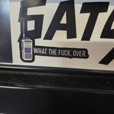 WTF, Over Black Vinyl Sticker, Funny Stickers, Sarcastic Stickers, Meme ...