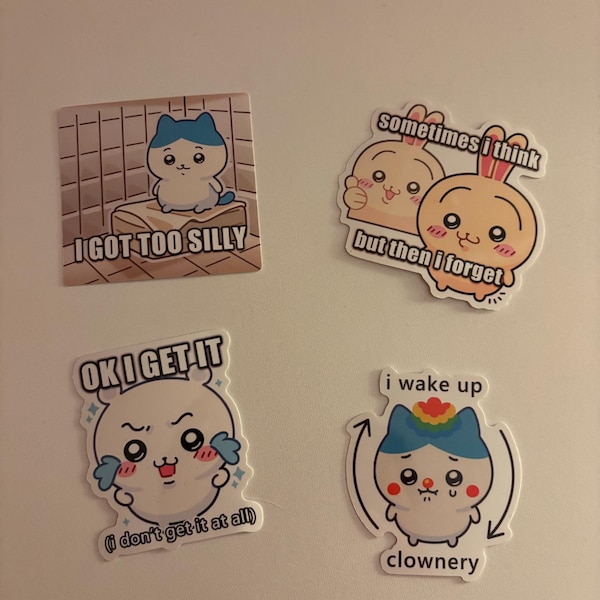 Chiikawa Hachiware Usagi Meme Stickers (2.5" - 3" Vinyl Stickers ...