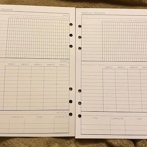 Contacts / Address Book Insert for Filofax, Kikki K, Pellostudio A5, A6 ...