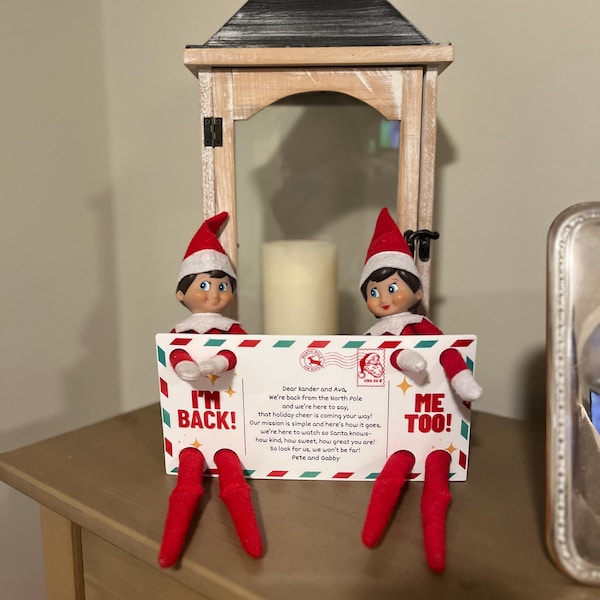 Double Elf Arrival Postcard in Acrylic | I'm Back | Elf Accessories ...