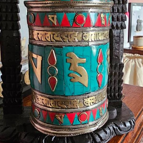 45 Cm Diameter, Traditional Tibetan Drum DHYANGRO for Buddhist Rituals ...