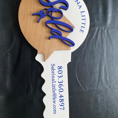 Sold by Key Sign, Realtor Closing Custom, Sold Real Estate Agent Key ...