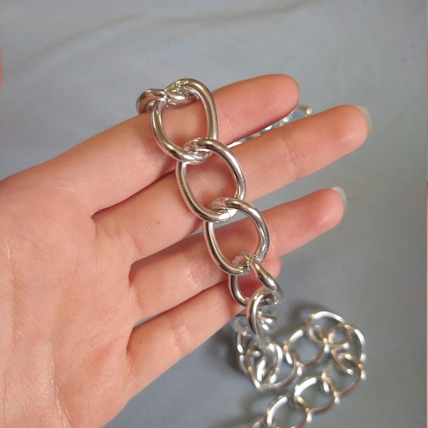 Bag Chain White Silver Chain Purse Strap Chain Cable Chains Thick ...