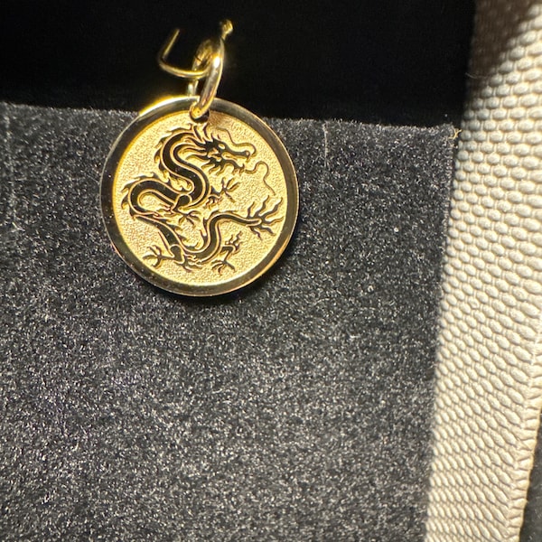 Dainty 14k Solid Gold Chinese Dragon Necklace, Personalized Chinese ...