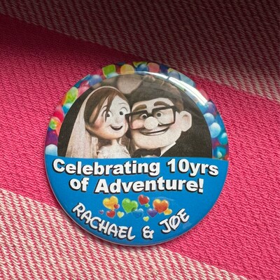 Carl and Ellie Anniversary Button-disney Anniversary Buttons-disney ...