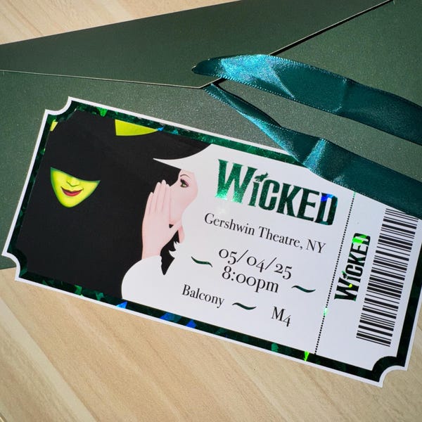 Personalised Wicked the Musical Ticket - Etsy