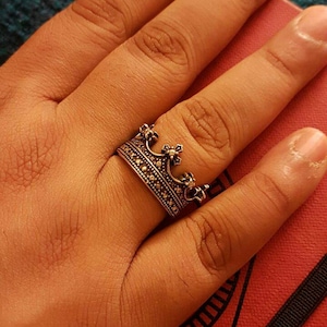 Sterling silver royal crown ring-Sterling silver queen | Etsy