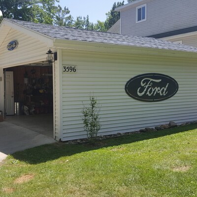 Rusty Patina Shell Gas Station Garage Sign Large Wall Petroleum Art ...