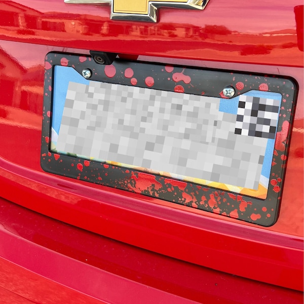 Blood Splattered Black Plastic License Plate Frames Car Truck Zombie ...