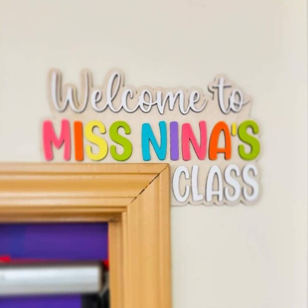Teacher Appreciation Gift, Personalized Name Doorframe Corner Sign ...