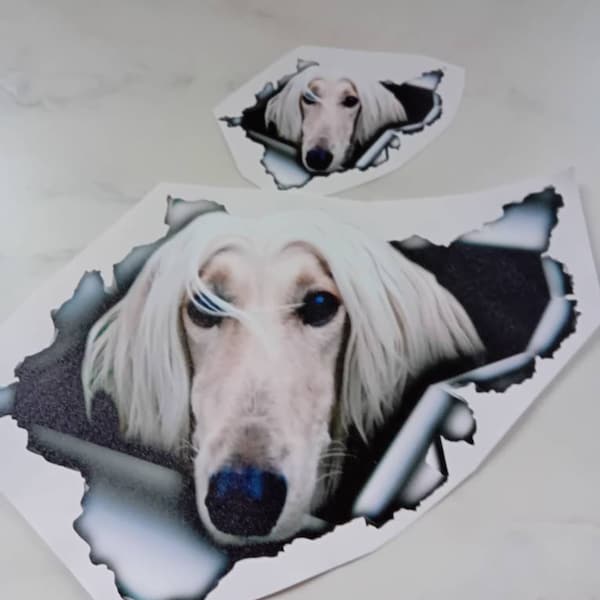Afghan Hound Car Decal, Afghan Hound Magnet, White Afghan Hound Sticker ...