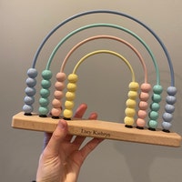 4 Ring-personalized Rainbow Abacus, Nursery Decor Bohemian, Abacus ...
