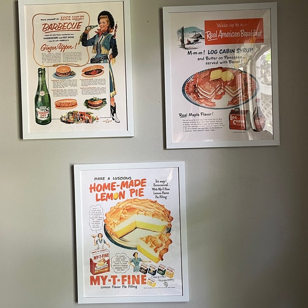 RETRO PIE AD, Vintage Cooking Ad, Mid-century Poster Classic Baking Ad ...