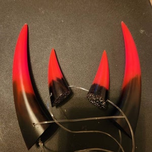 Black 3D Resin Printed Ram Horns Demon / Devil / Dragon / Monster Horns ...