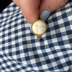 Moon Face Ring. Hand Casted Full Moon in Brass Gold Setting. Gold ...