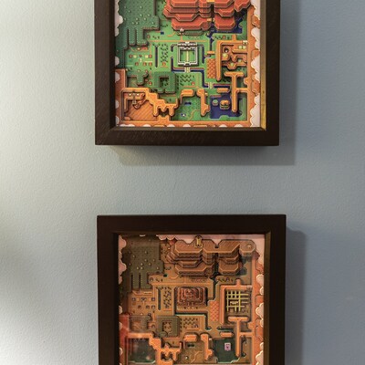 Nintendo Zelda A Link to the Past Shadow Box 3D Effect Wall Art Limited ...