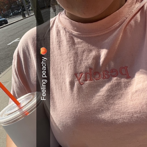 Peach Embroidered Comfort Colors Tee, Just Peachy Shirt, Fruit Shirt ...