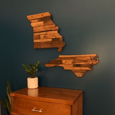 Rustic Wood State Cut Out, Large State Cutout, Wood State Outline ...