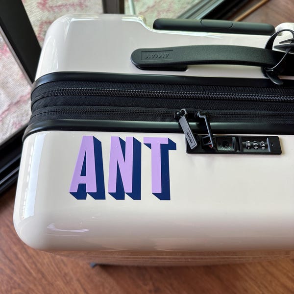 Luggage Sticker, Double Layer Vinyl Monogram Decal Sticker, Monogram ...