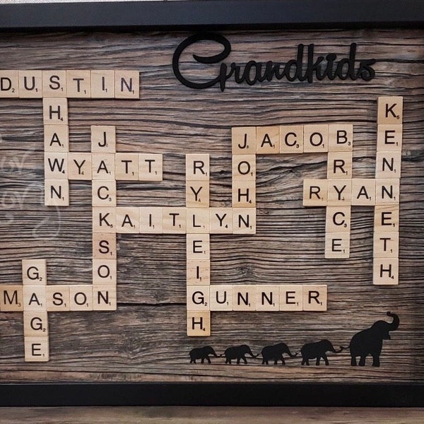 Scrabble Family Name Frame Art, Family Tree Wall Art, Scrabble Tile ...