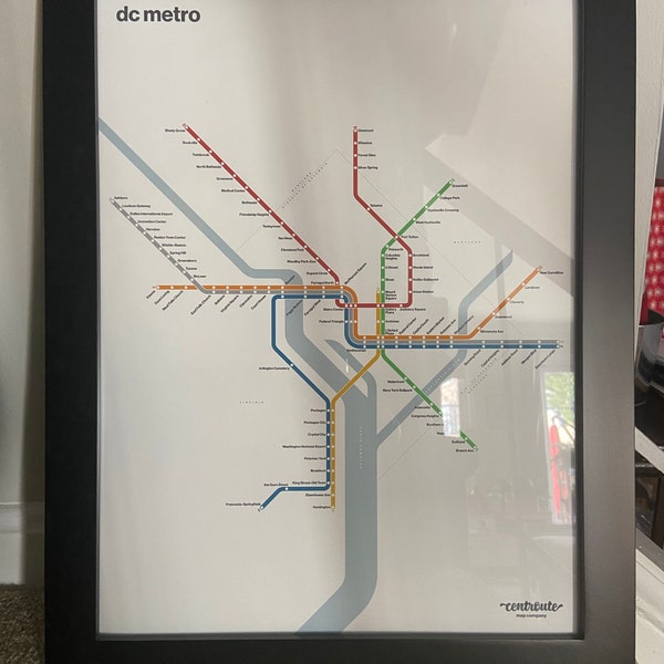 DC Metro Map / Dark Mode / Washington DC / Minimal Poster Print ...